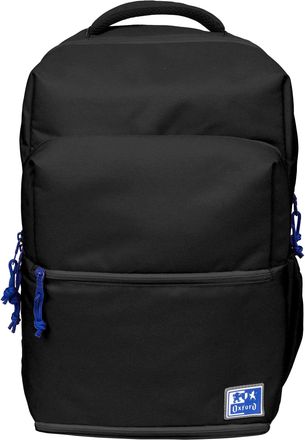 Oxford 1960 B-Out Unisex-Schulrucksack, 30 l, 42 cm, gepolsterte Laptoptasche, Isolierfach, recyceltes Polyester, Schwarz, Schwarz, 42x30x15cm, Casual