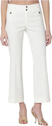 Etro Femme, Jeans, Blanc, Taille: 34 FR Jean Bootcut avec D&eacute;tails &agrave; la Taille