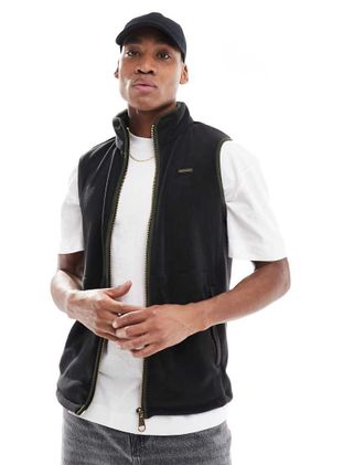 Superdry Estate - Veste sans manches en polaire - Noir