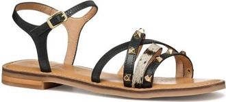 Geox Femme D MADDALUSIAC D Sandale à glissière, Black/White, 37 EU