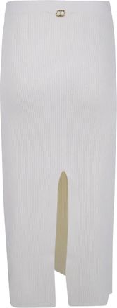 Twin-Set jupe nervurée à fente - Blanc