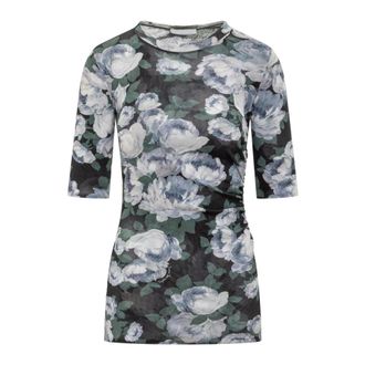 Stella McCartney Florales Mesh-Top mit Dreiviertel&auml;rmeln - - Tops - Damen - Mehrfarbig - M