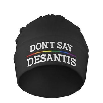 Generic Unisexe Hiver Chapeaux Ne Dites Pas Desantis Rainbow Gay Gift Men Bonnets De Ski Doux Bonnets Tricot&eacute; Mode Bonnet dhiver pour Hiver Ski Course