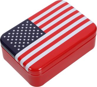 Amosfun S&uuml;&szlig;igkeitenbox Aus Wei&szlig;blech 9.5X6.5X3.5Cm Unabh&auml;ngigkeitstag Design Keksdose Zur Aufbewahrung Von Bonbons Und Kleinen Gegenst&auml;nden