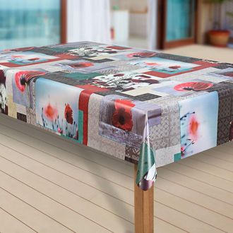 Laro Wachstuch-Tischdecke Abwaschbar Garten-Tischdecke Wachstischdecke PVC Plastik-Tischdecken Eckig Meterware Wasserabweisend Abwischbar |43|, Muster:Blum