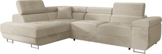 Mirjan24 Ecksofa Torezio mit Bettkasten, Einstellbare Kopfst&uuml;tzen, Sofa mit Schlaffunktion, Eckcouch f&uuml;r Wohnzimmer, Polsterecke, L-Form Couch mit Bettfunktion