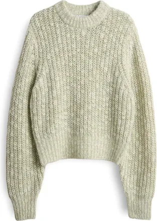 OPUS Damen Pullover | PALIZIA Regular Chunky Strickpullover aus Wollmix Soft Matcha, 40