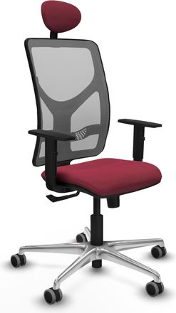 Piqueras y Crespo Stuhl mit R&uuml;ckenlehne und Armlehnen, h&ouml;henverstellbare Lendenwirbelst&uuml;tze und festes Kopfteil, ausgestattet mit Sincro 3 Positionen und Schneideschaum