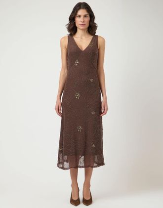 Vero Moda Robe mi-longue - Peyote-Neutral