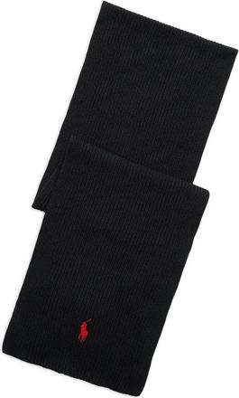 Polo Ralph Lauren écharpe en coton à design côtelé - Noir