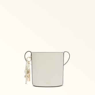 Furla Roxie Beuteltasche Panna Wei&szlig; Strukturiertes Leder Damen