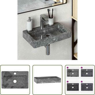 vidaXL vidaXL Wandwaschbecken Grau - Wandwaschbecken Grau 38x24x6,5 cm Marmor