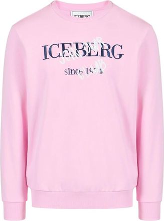 Iceberg Homme, Sweatshirts et sweats &agrave; capuche, Rose, Taille: XL SweaT-shirt Coupe Slim Col Rond