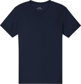 A|X Armani Exchange Homme, Tops, Bleu, Taille: M T-shirt en coton &agrave; manches courtes et col rond