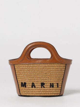 Marni Mini-sac Tropicalia en raphia et cuir avec logo brod&eacute;