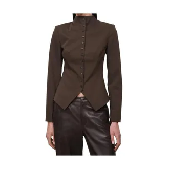 Staud Staud - Rachela Top - Femme - Blouses et Chemises - Brun - Taille: 38 FR