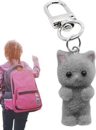 Generic Porte-cl&eacute;s en forme de chat mignon de 7 g - Pendentif noeud pour animaux de compagnie | Pendentifs de portefeuille en peluche tridimensionnelle pour s