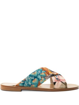 Ferragamo Giacky print flat sandals - Blau