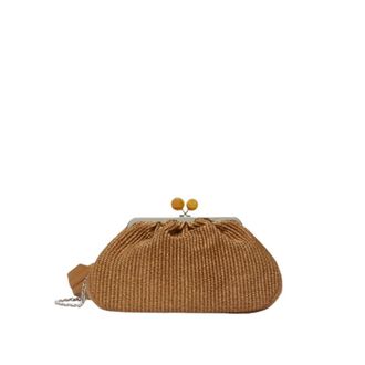 Max Mara Femme, Sacs, Brun, Taille: ONE Size Sac bandouli&egrave;re en cuir marron avec int&eacute;rieur ray&eacute;