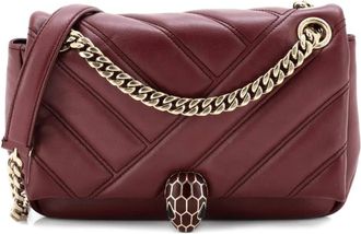 Bulgari Serpenti Cabochon Diagonal Quilted Leather Small shoulder bag - Rot
