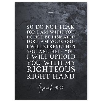 Artery8 Isaiah 41:10 Do Not Fear For I am With You I am Your GOD Christian Bible Verse Quote Scripture Typography Unframed Wall Art Print Poster Home Decor Pr