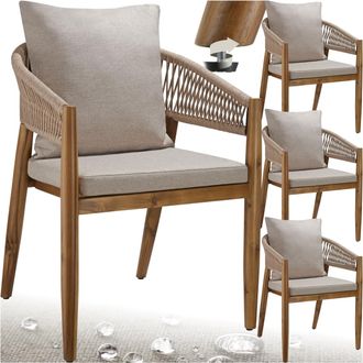 TecTake Gartenm&ouml;bel Set, Gartenstuhl Holz Rope Design, Balkon Sessel, Outdoor M&ouml;bel, Gartenst&uuml;hle, Balkonm&ouml;bel, Terrassenm&ouml;bel, Wintergarten, Sitzgruppe Outdo