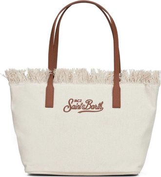 MC2 Saint Barth Femme, Sacs, Beige, Taille: ONE Size Fringed Tote Bag