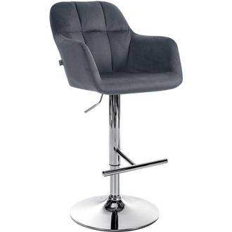 Clp Barhocker Natoma Samt dunkelgrau Metall in Chromoptik