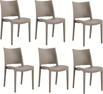 Far Kit 6 Sedie Polipropilene Cucina Ristorante Sedia Interno Esterno Tortora 597fla