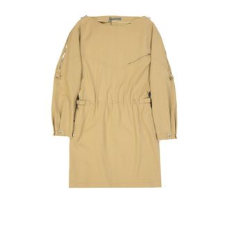 Alberta Ferretti Robe Mini en M&eacute;lange de Laine Beige Aw24 - Femme - Robes - Beige - Taille: 40 FR