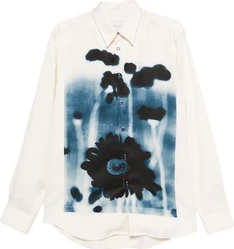 Paul Smith Hemd mit Blumen-Print - Weiß