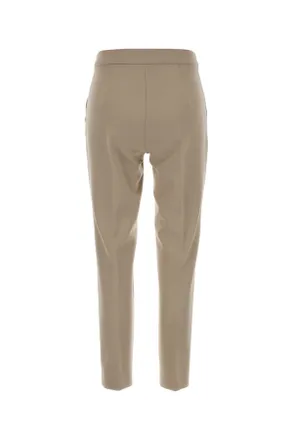Max Mara Womens Beige Stretch Viscose Blend Pegno Pant Sabbia Pantaloni Trousers