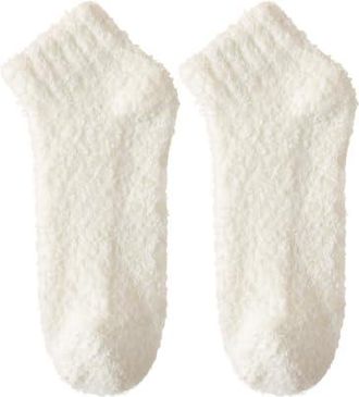 Generic Chaussettes adh&eacute;sives pelucheuses, chaussettes de sol &eacute;paisses et chaudes pour femme - Chaussettes thermiques moelleuses pour lit &agrave; la maison chausset
