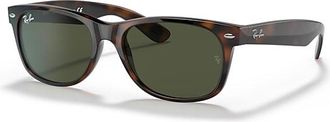 Ray-Ban New Wayfarer Classic Sonnenbrillen Tortoise Fassung Grün Glas 52-18