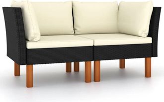 vidaXL Canap&eacute;s dangle 2pcs R&eacute;sine tress&eacute;e et bois deucalyptus massif