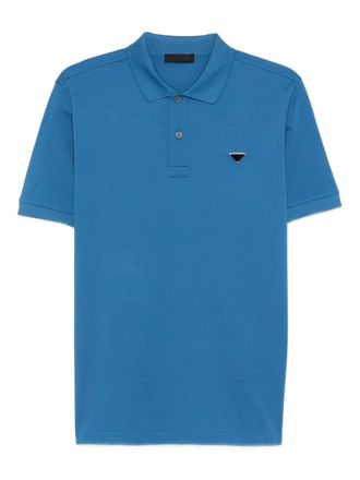 Prada Poloshirt mit Triangel-Logo - Blau