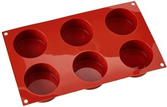 Silikomart Silikomart 26.127.00.0060 SF127 - NR.6 CYLINDERS ø 70 MM H35 MM IN POLYBAG + HEADER CARD, Rot