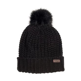 Barbour Femme, Accessoires, Noir, Taille: ONE Size Bonnet en maille épaisse avec écusson