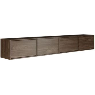Selsey Selsey - Meuble TV mural 201 cm avec 4 abattants - Panneau lamin&eacute; avec bords ABS - Finition mate - Syst&egrave;me push-to-open pour rangement discret