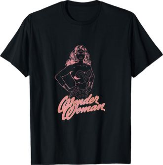 Wonder Woman PAPL2369 Umriss Rosa T-Shirt