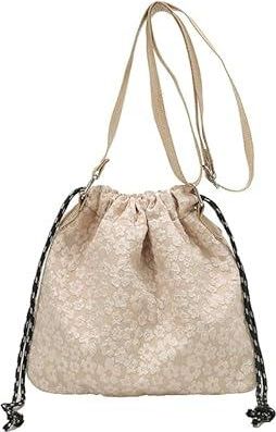 Generic Sac à bandoulière simple et léger avec cordon de serrage avec sangle pour anniversaire, mariage, Saint-Valentin, kaki, 7.87x0.39x7.48inch