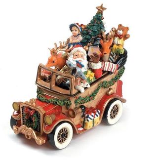 Fitz and Floyd Weihnachtsmann Oldtimer We Wish You A Merry Christmas Musikfigur