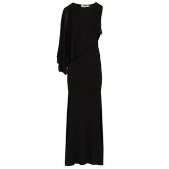 Self Portrait Viskose-Strick-One-Shoulder-Maxikleid - - Dresses - Damen - Schwarzk - S