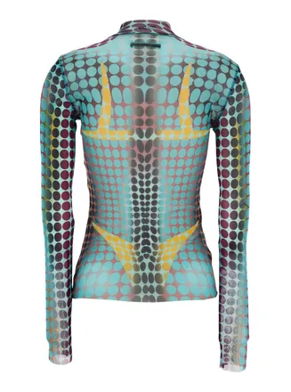 Jean Paul Gaultier Womens Top High-Neck Multicolour Tech Fabric Polyamide Tops