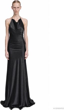 Marc Le Bihan Cowl Neck Silk Satin Dress