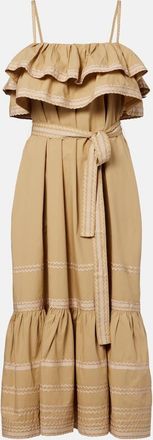 Ulla Johnson Midikleid Lucian aus Baumwolle