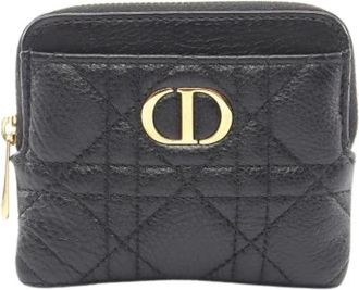 Dior Pre-owned Caro Lavande &Eacute;tui &agrave; Monnaie en Cuir - Femme - Pre-owned - Noir - Taille: ONE Size