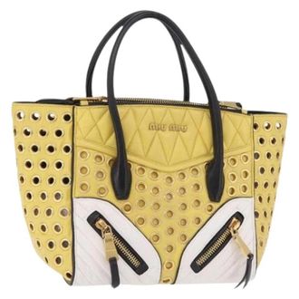 Miu Miu Pre-owned Ledertragetasche - - Pre-owned - Damen - Gelb - ONE SIZE