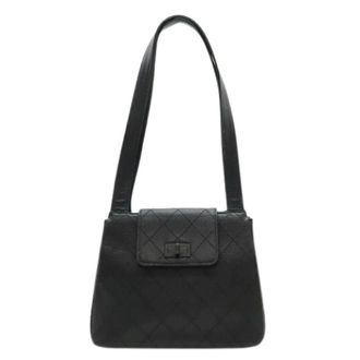 Chanel Pre-owned Sac bandouli&egrave;re matelass&eacute; en cuir 2.55 - Femme - Pre-owned - Noir - Taille: ONE Size