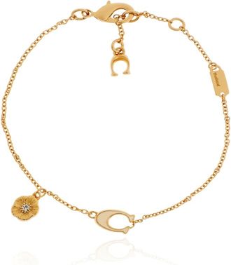 Coach Femme, Accessoires, Jaune, Taille: ONE Size Brass Bracelet